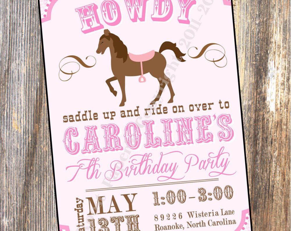 Horse Birthday Invitation for Kids' Pony Party – Roost Paperie